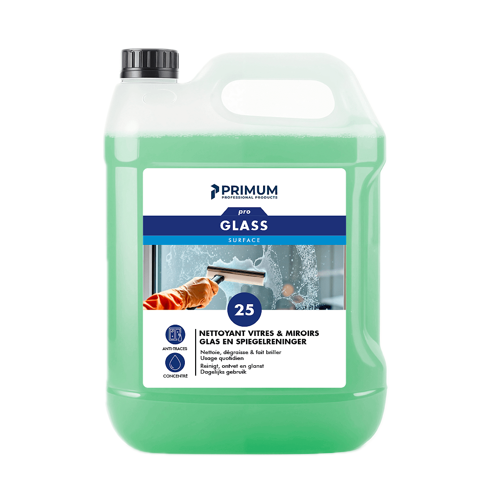 PRIMUM 25 - GLASS nettoyant vitres & miroirs ultra-concentré (5L)
