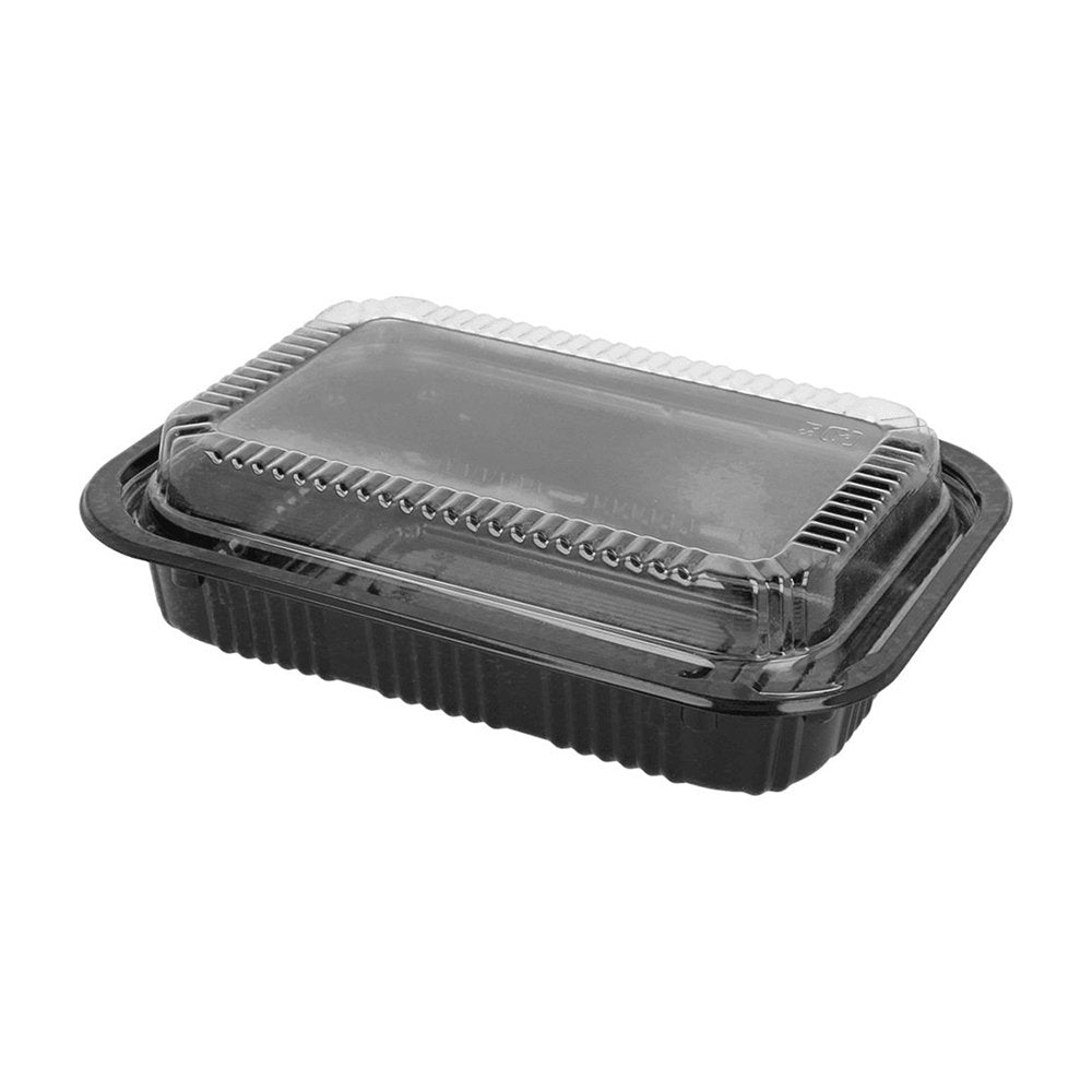 Raviers noirs avec couvercles transparents 400/700CC - 100Pc